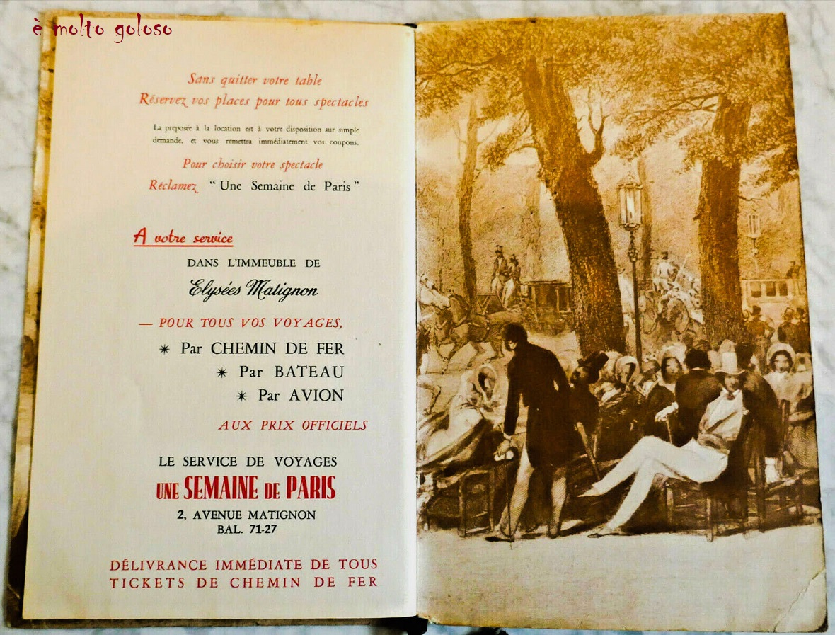 Carte restaurant Élysées Matignon à Paris. – è molto goloso